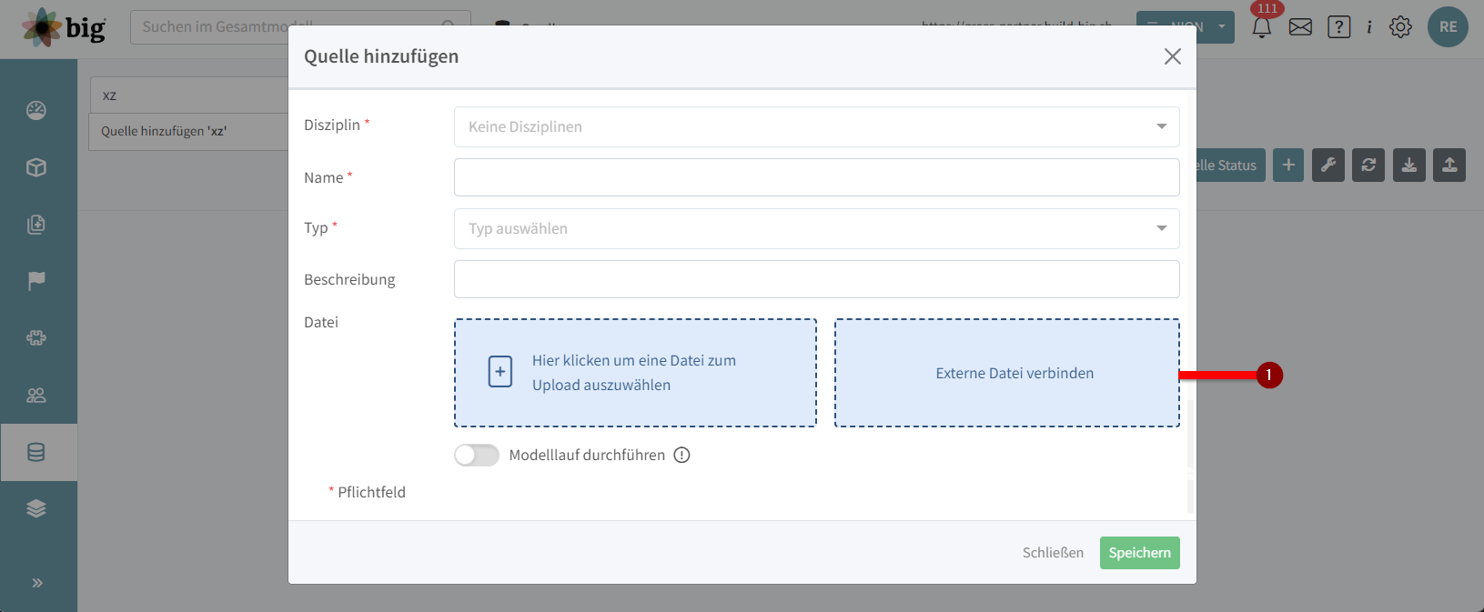 Konfiguration Conclude – big BIM CDE